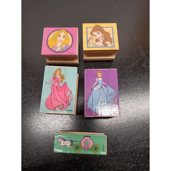 Disney | Art | Walt Disney Princess Wooden Rubber Stamps Cinderella ...